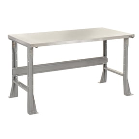 72"W x 30"D Adjustable Height Workbench, Power Apron, 1-1/4" Thick ESD ...