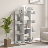 Costway 2 PCS Bookshelf Tree-Shaped Bookcase with 13 Storage Shelf ...