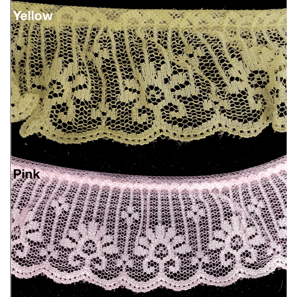 2" Ruffled Gathered Lace Trimming - 12 Continuous Yards - Color Options ...