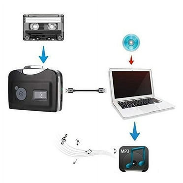 Riptunes Portable Cassette Recorder Player, Tape to USB & MP3 Converter, Built-in Microphone ...