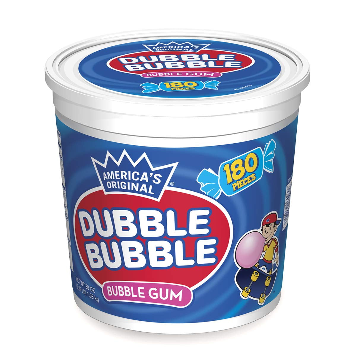 Dubble Bubble Twist Wrapped Bubble Gum, King Size Pieces,180-Count Tub ... Dubble Bubble Twist Wrapped Bubble Gum, King Size Pieces,180-Count Tub ...