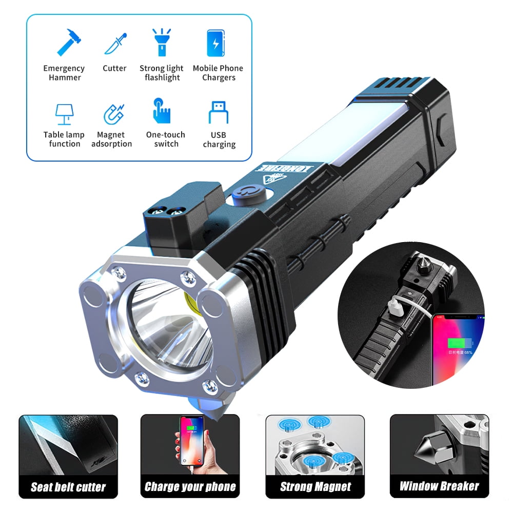 990000 Lumens Powerful Flashlight, Rechargeable Searchlight Super ...