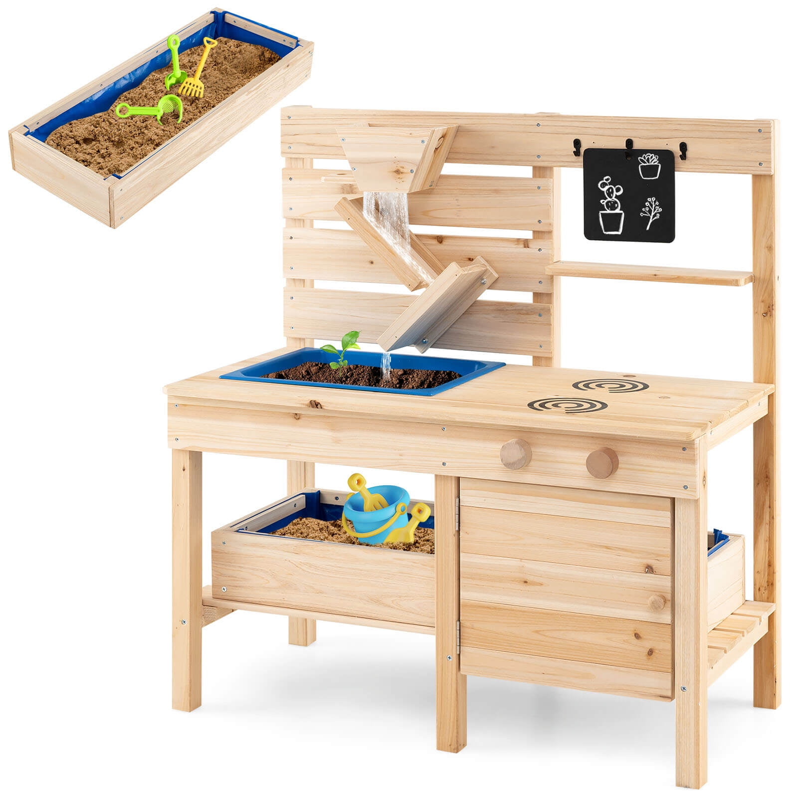 Click here for Costway Mud Kitchen With Detachable Sandbox Outdoo... prices