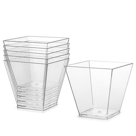 20pcs 200ml Plastic Square Dessert Cups Square Clear Plastic Cups ...