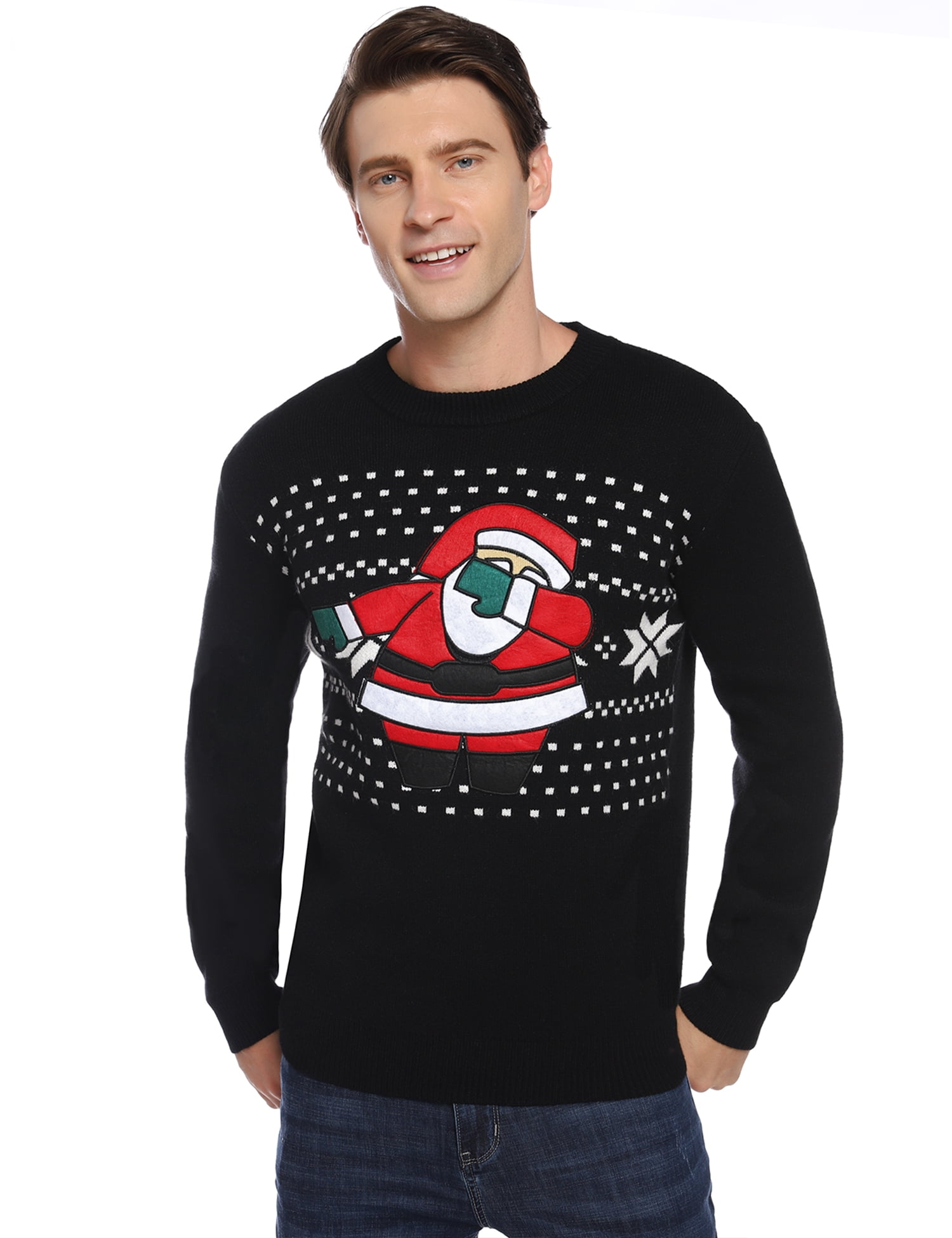 Purcoar Mens Casual Slim Fit Knitted Christmas Holiday Party Pullover ...