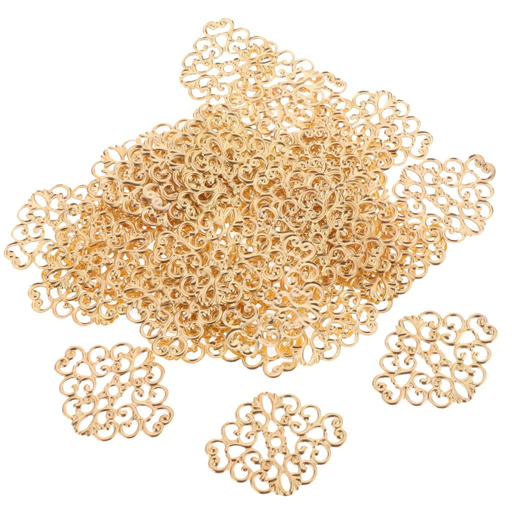Paquete De 50 Piezas De Piezas De Metal Decorativas De Filigrana ...
