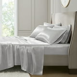 Comfort Classics Satin Light Grey Luxury 6 PC Sheet Set, King - Wrinkle ...
