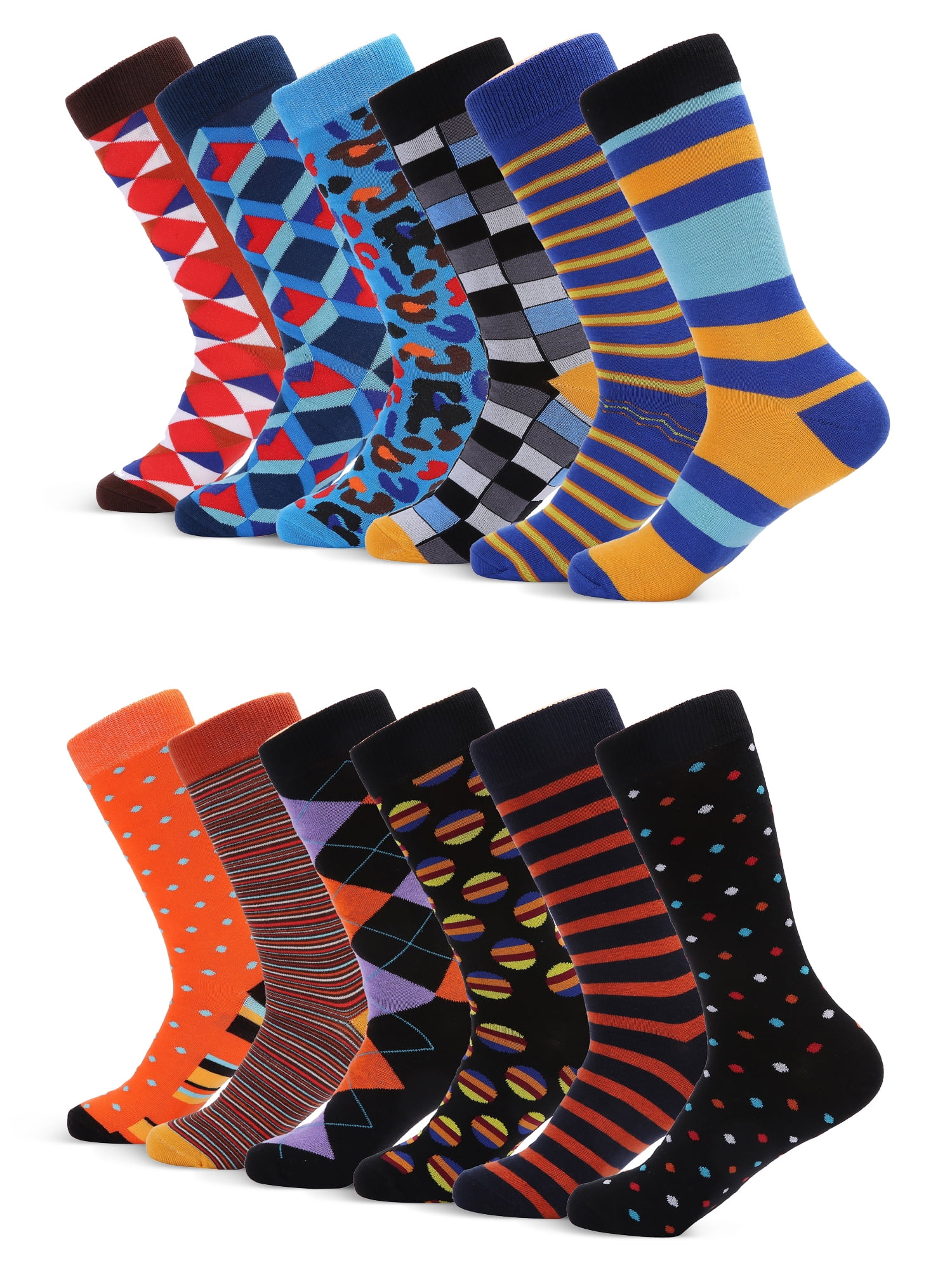 Marino Men's Dress Socks - Colorful Funky Socks for Men - Cotton ...