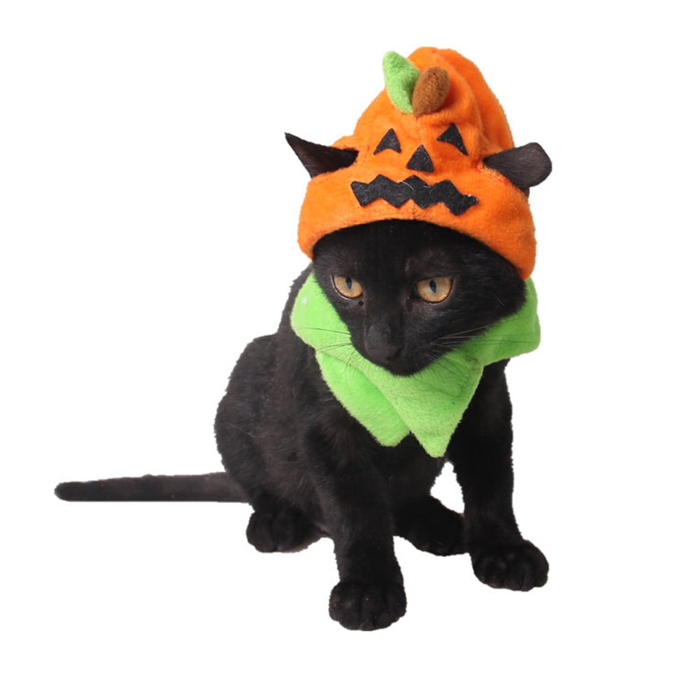 Travelwant Halloween Pumpkin Cat Hat Cat Cosplay Costume Cap Kitty Cat ...