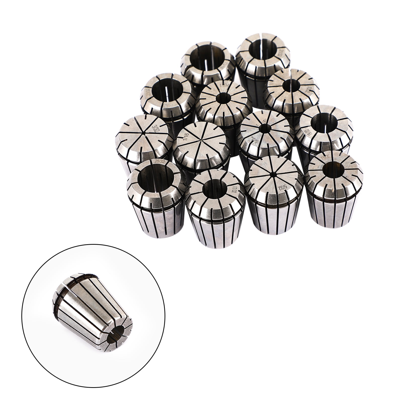 Mad Hornets 13Pcs ER32 Spring Collet Set For CNC Milling Lathe Tool ...