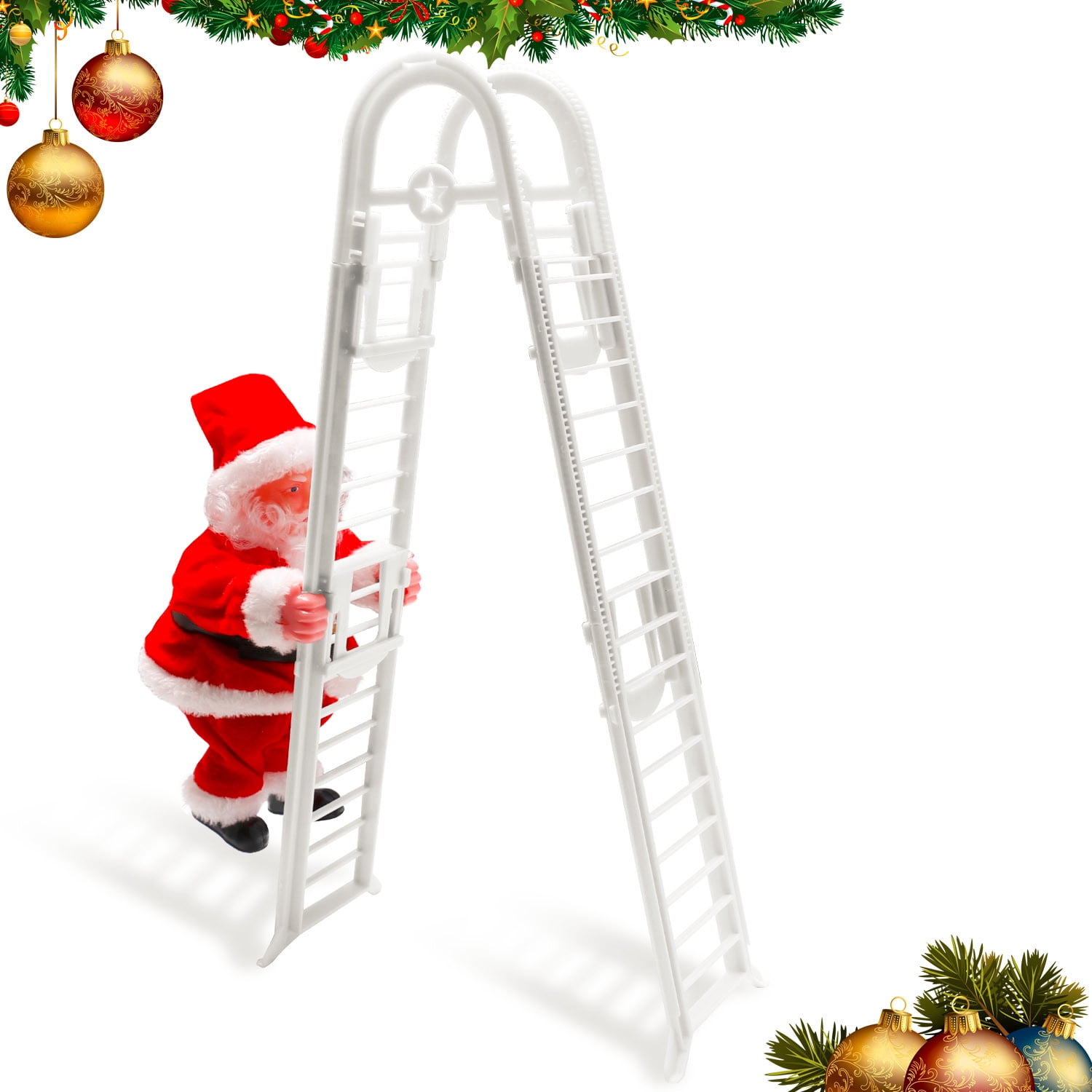 Elegant Choise Electric Musical Santa Claus Climbing Ladder Doll ...