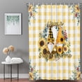 Bathroom Shower Curtain Farm Watercolor Sweet Gnome Sunflower ...