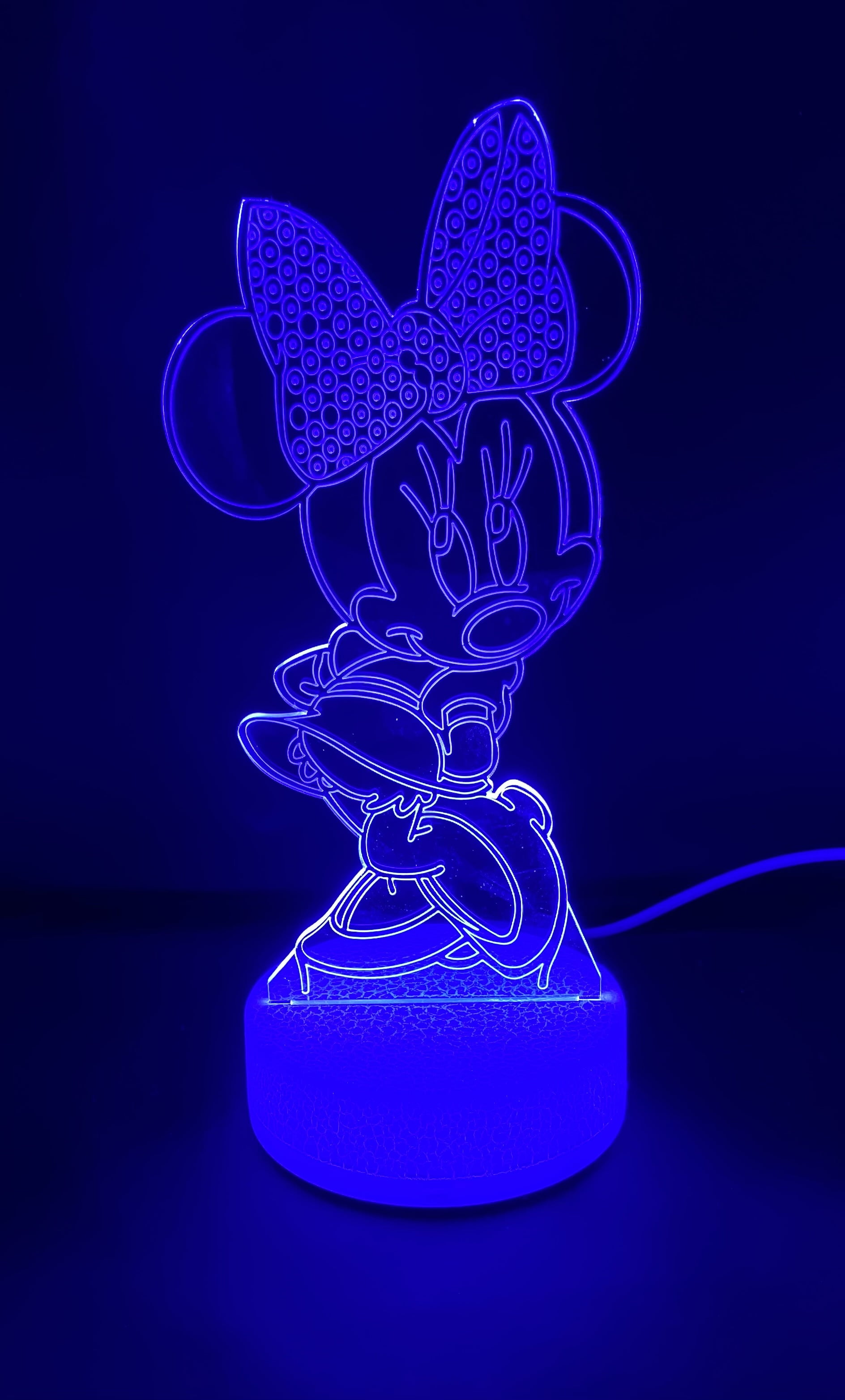 Minnie Mouse 3D Night Light Color Changing Illusion Lamp for Children ...