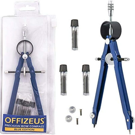 Offizeus Professional Compass for Geometry with Extra Lead Refills ...