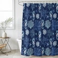 72x78 Inch Shower Curtain Navy Blue Coastal Bathroom Decor, Waterproof ...
