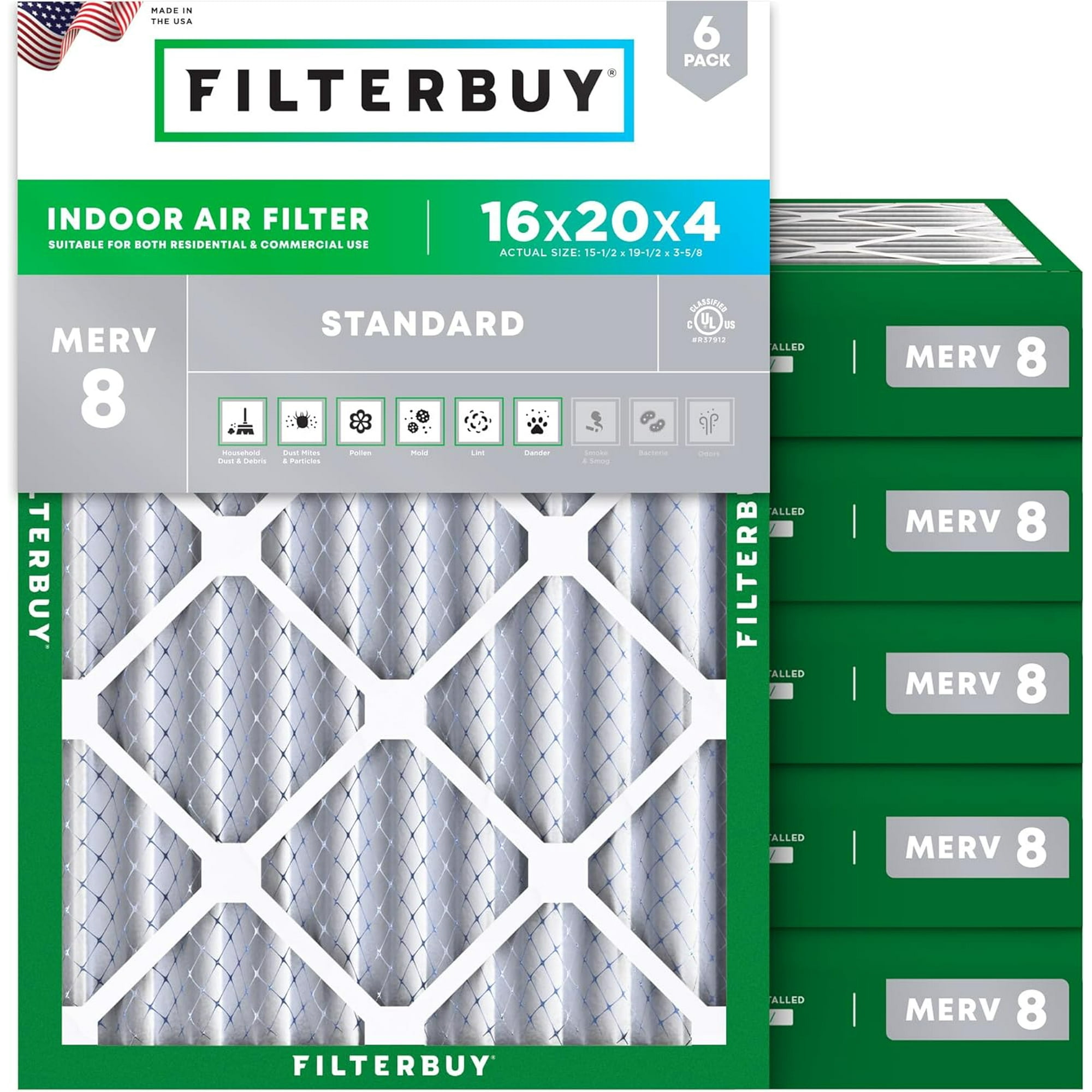 Click here for Filterbuy 16x20x4 Merv 8 (Mpr 600) Dust Defense  P... prices