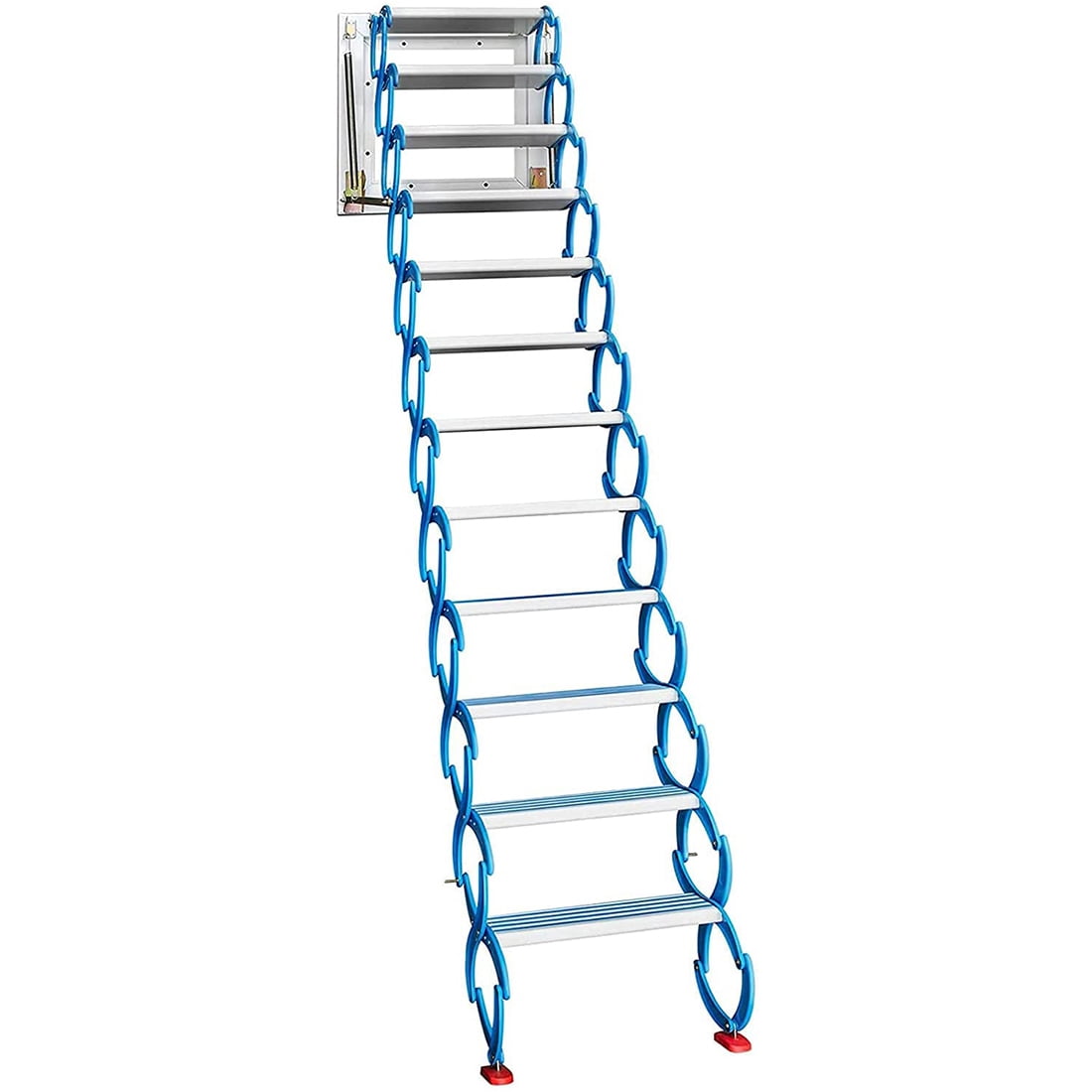 INTBUYING 9.8ft Wall-Mounted Attic Stair Loft Wall Ladder Al-Mg Alloy ...