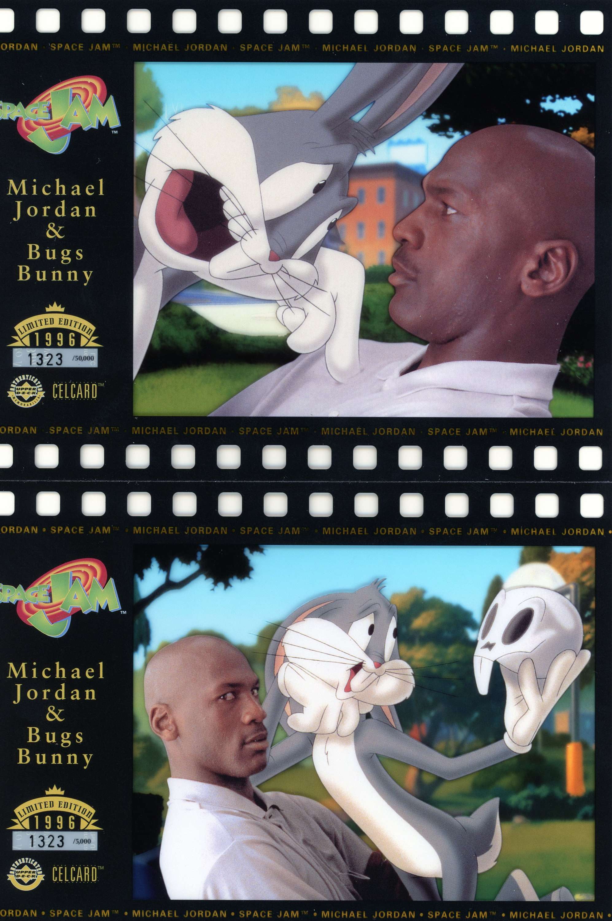 Space Jam Michael Jordan & Bugs Bunny Set of 2 Movie Cell Cards ...