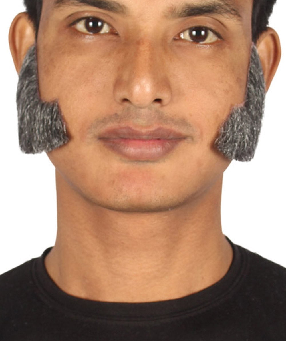 Men's Victorian Mutton Chops Style Beard | Gray Cosplay Beard - Walmart.com