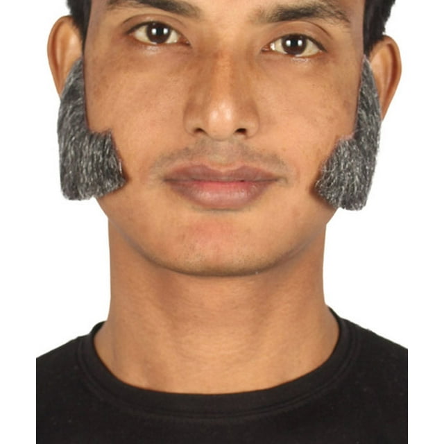 Men's Victorian Mutton Chops Style Beard | Gray Cosplay Beard - Walmart.com