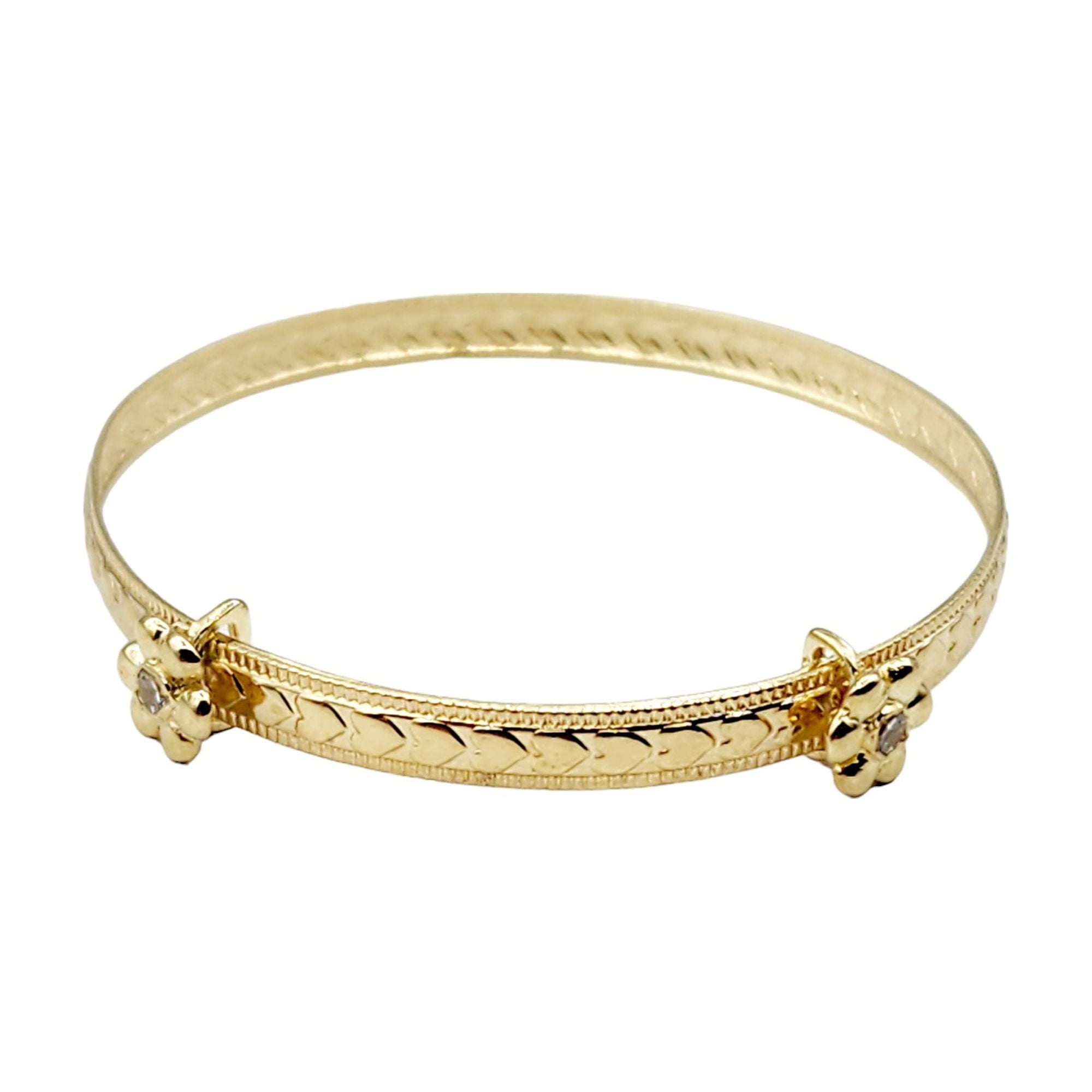 Gold Bangle for Baby, 10K Solid Gold Adjustable Baby Bangle, Baby ...