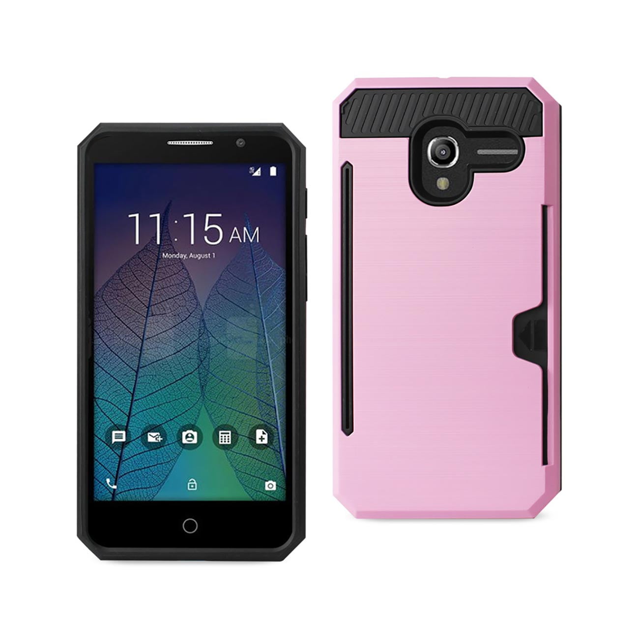 Alcatel Tru Slim Armor Hybrid Case With Card Holder In Pink - Walmart.com