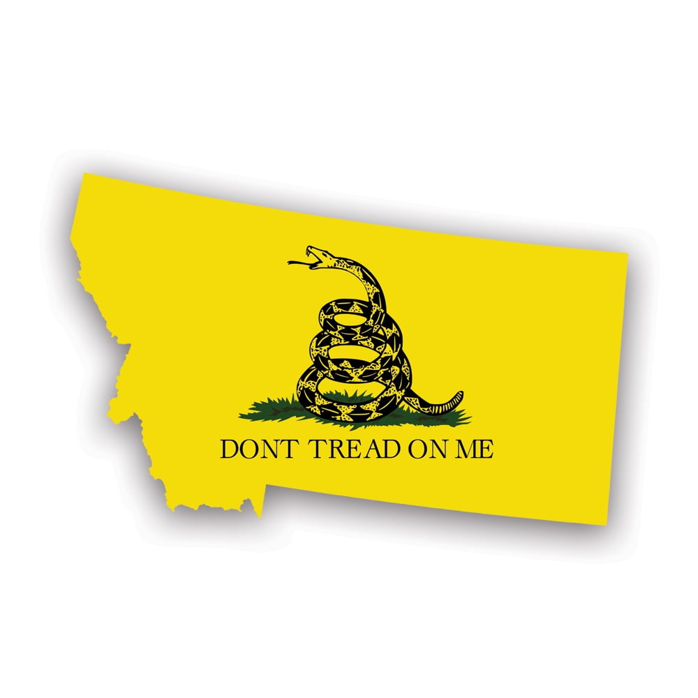 Montana State Shaped Gadsden Flag Sticker Decal - Self Adhesive Vinyl ...
