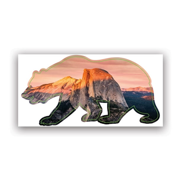 California Bear Shaped Half Dome Sticker Decal - Self Adhesive Vinyl ...