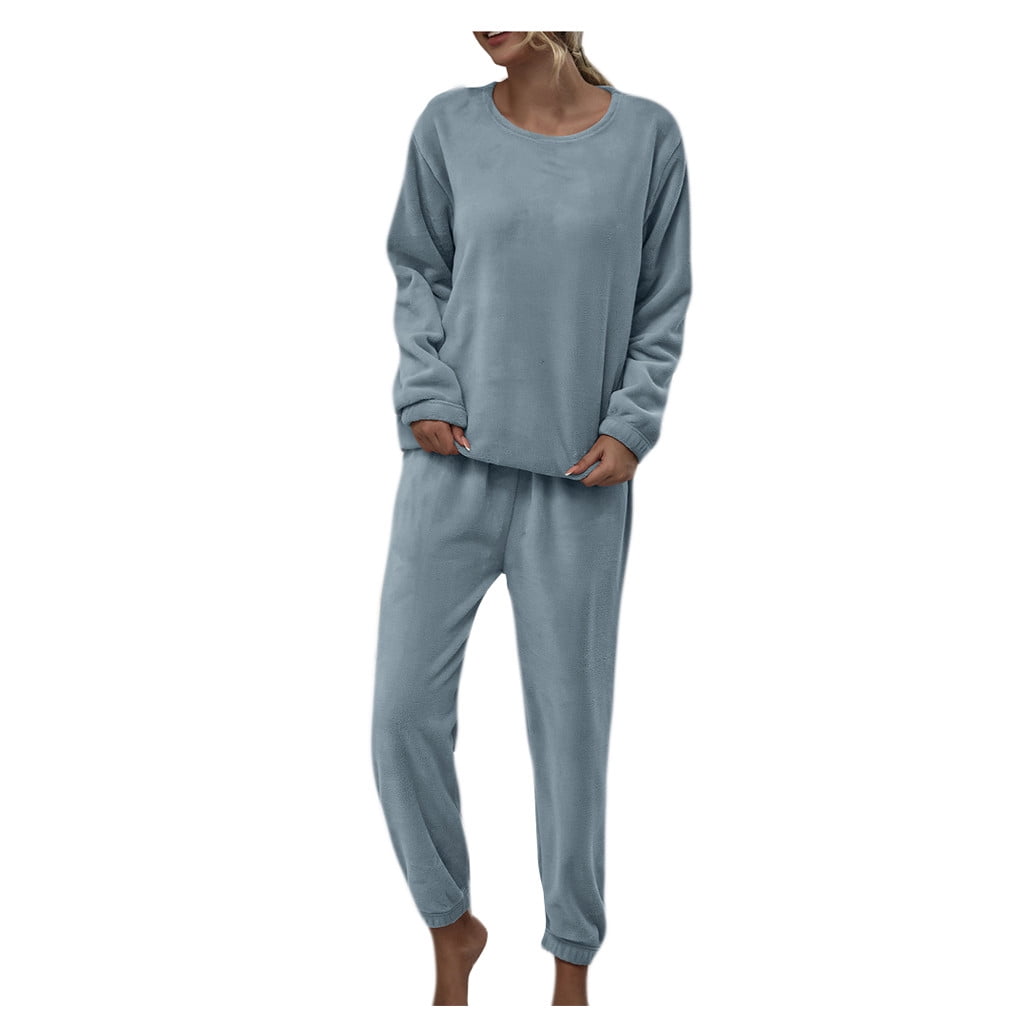 Click here for Icvfdpl Womens Flannel Pajamas Sets Solid Color Pa... prices