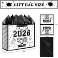 12.6" Large White and Black Graduation Gift Bag, 2026 Congrats Grad ...