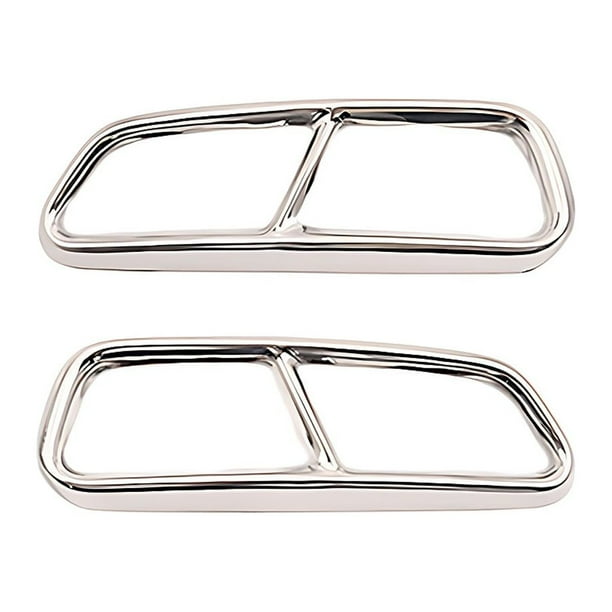 Unatoiry 2pieces Car Exhaust Tailpipe Trim Frame Cover Sleek Appearance ...