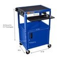 Adjustable Height Blue Metal A/V Cart With Pullout Keyboard Tray And ...