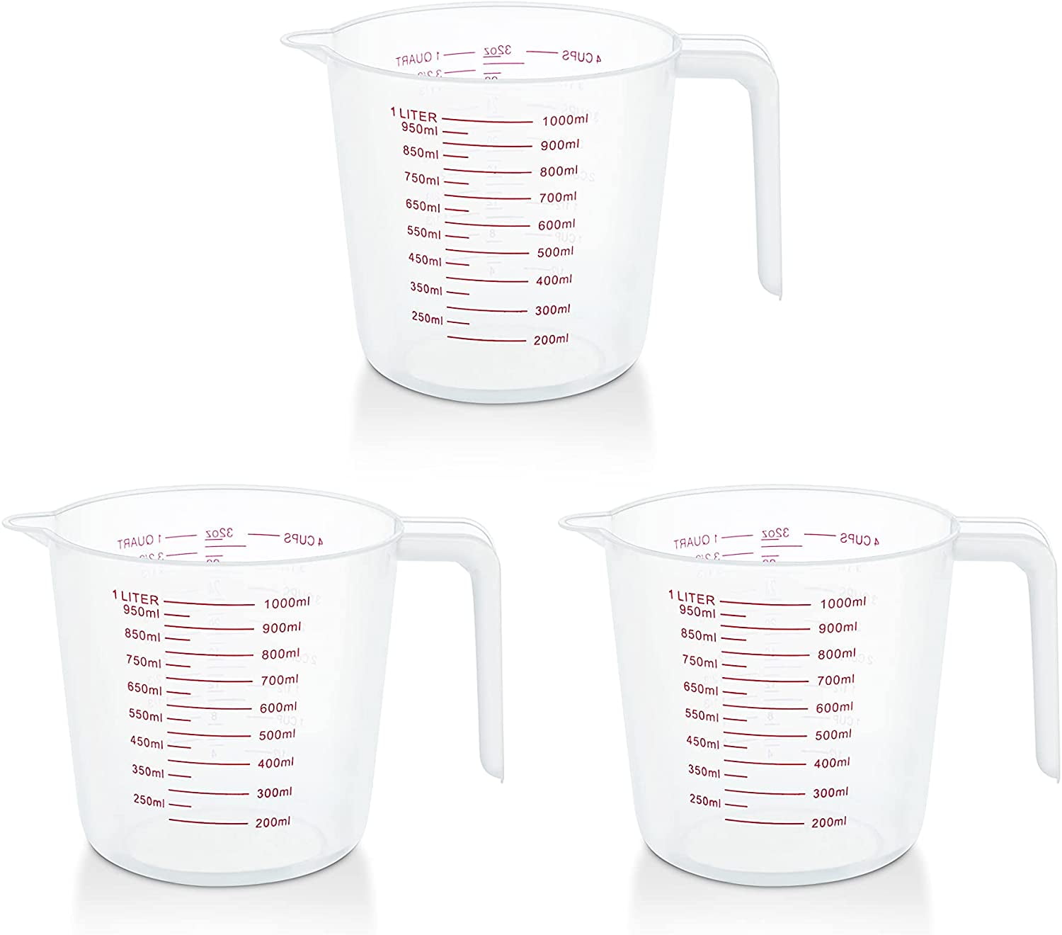 Appletofu 4 Cup Plastic Measuring Cup 1000ml With Handle And Spout