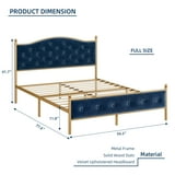 CREATIVE HOBBIES Full Size Bed Frame, Velvet Upholstered Platform Bed ...