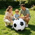 23.62 Inch Inflatable Soccer Beach Ball, Classic Black White Panel ...