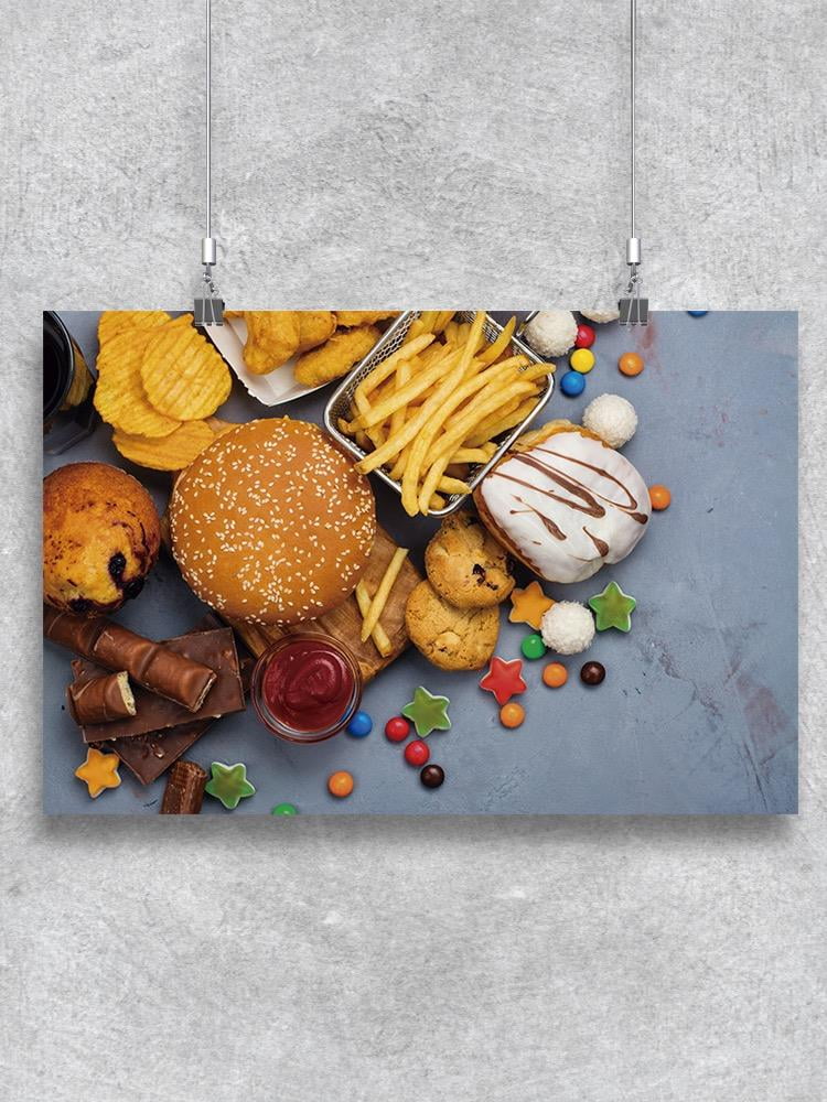 Junk Food Collage. Poster -Image by Shutterstock - Walmart.com