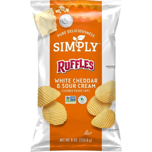 Buy Ruffles Simply Potato Chips White Cheddar & Sour Cream, 8 oz - 2 ...