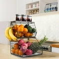 TEAFIRST 2 Tier Fruit Baskets, Fruit Kitchen Organization Stackable ...