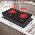 2 Burner Electric Cooktop 110V, 4000W Electric Ceramic Glass Stove Hot ...