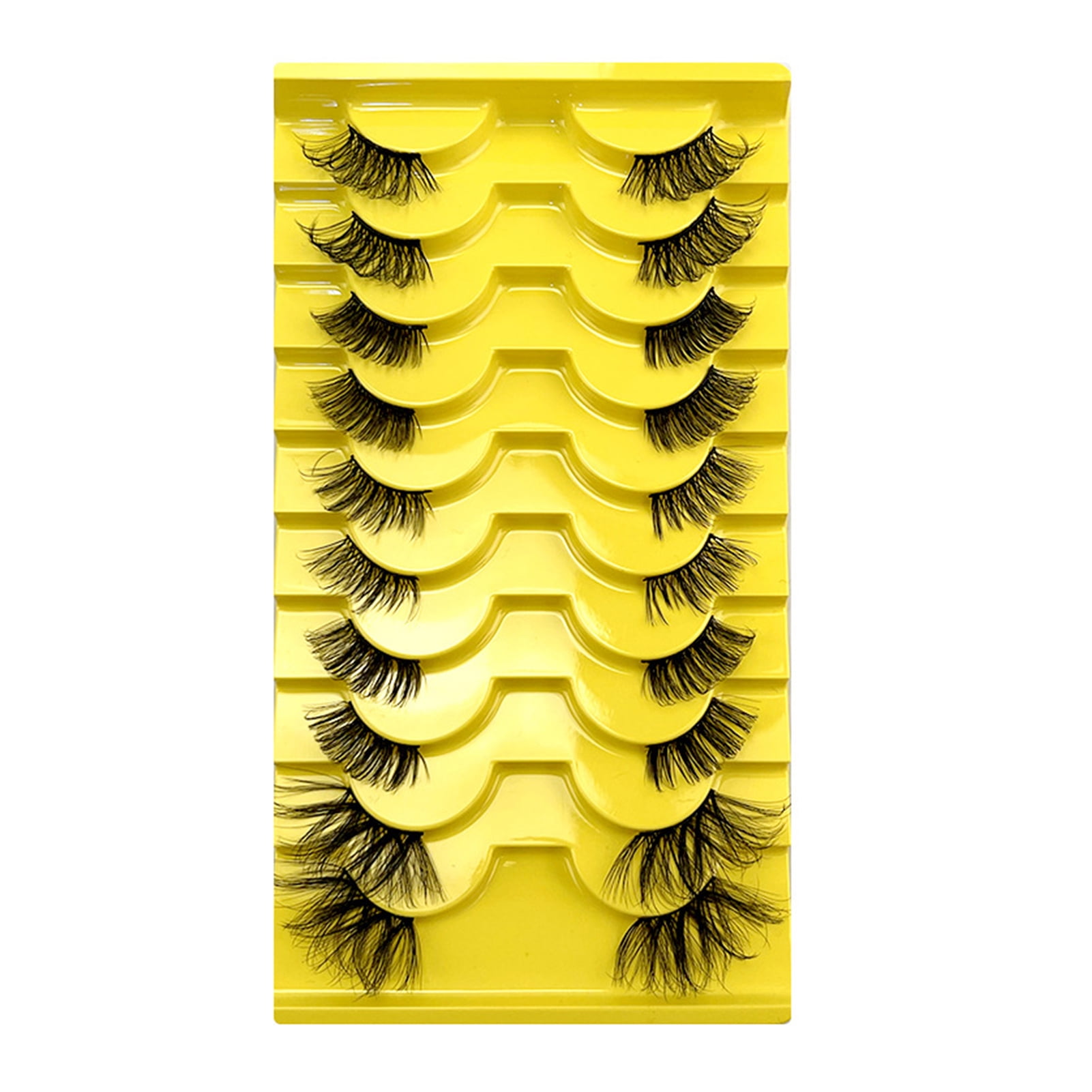 huanledash 10 Pairs False Eyelashes Dense Realistic Soft Curly Eyelash ...