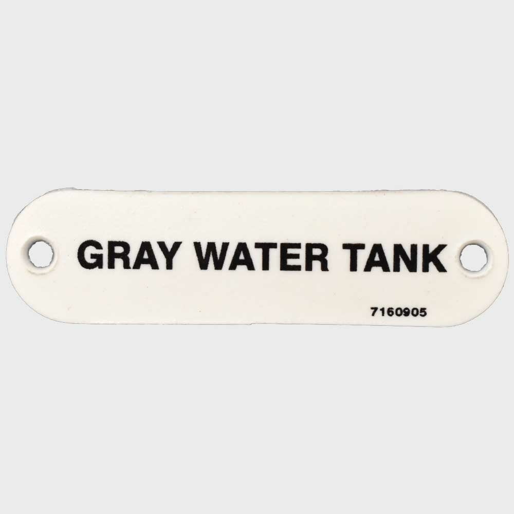 Carver Boat Gray Water Tank Label 7160905 | 2 3/4 x 3/4 Inch White ...