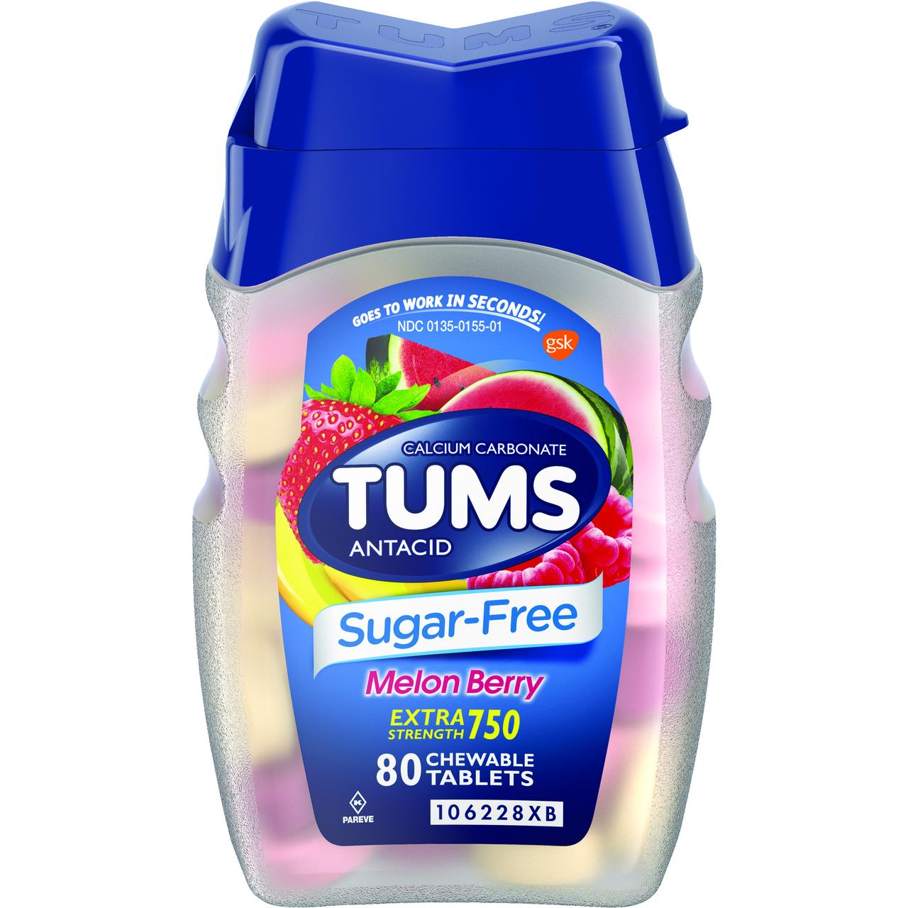 TUMS Sugar Free Antacid Chewable Tablets For Heartburn Relief Extra TUMS Sugar Free Antacid Chewable Tablets For Heartburn Relief Extra