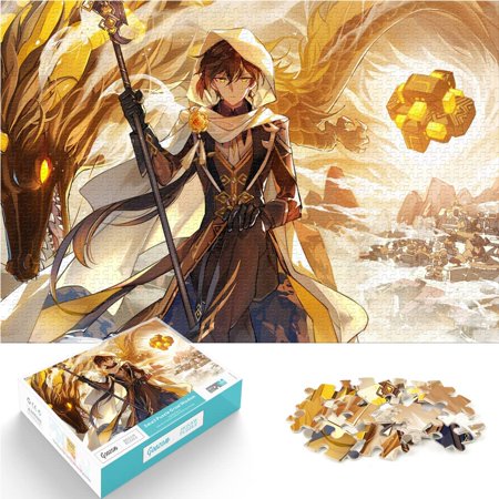 Genshin Impact Keqing 1000 Piece Circular Puzzle Brain Intelligence Challenge 26.5"x26.5" Great ...