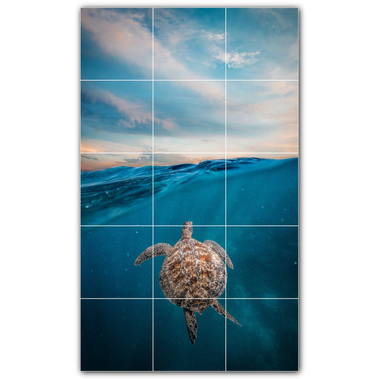 Picture-Tiles.com: Turtle Ceramic Tile Wall Mural WAL501076-35XL. 36"W ...