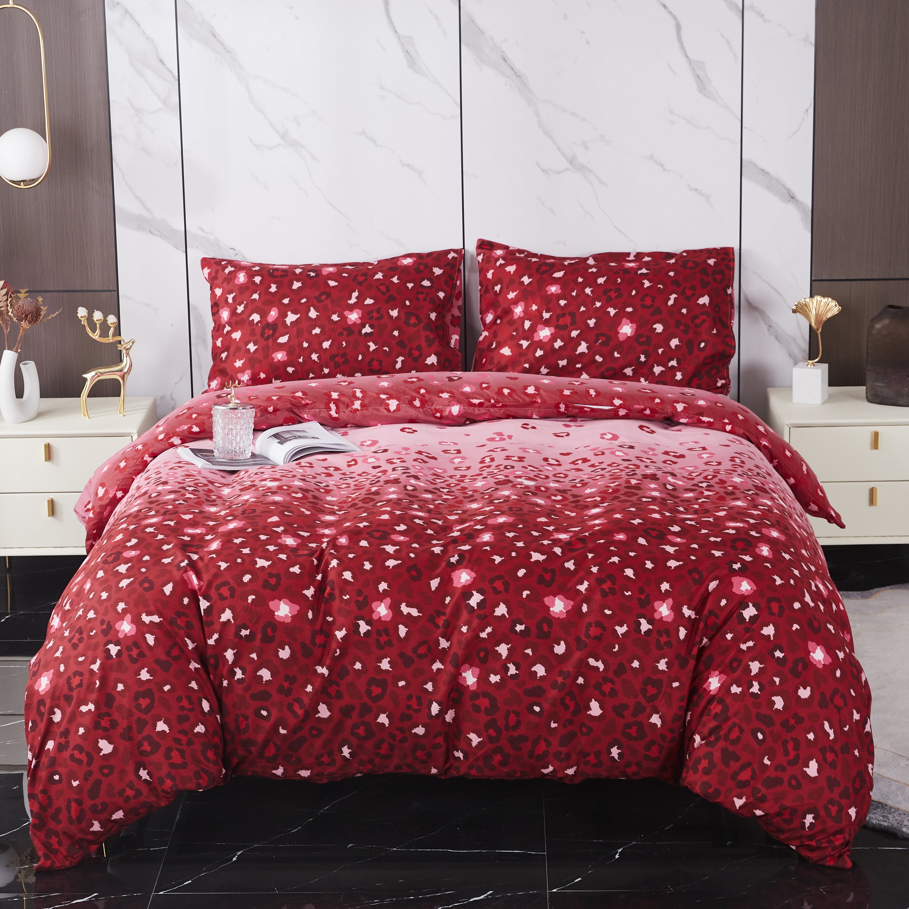 Home Textiles Comforter Cover Sets With Pillowcase Bedclothes Red ...