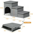 "YUWENUS Collapsible 3-Step Dog Stair with Storage, 17"" Folding Ramp ...