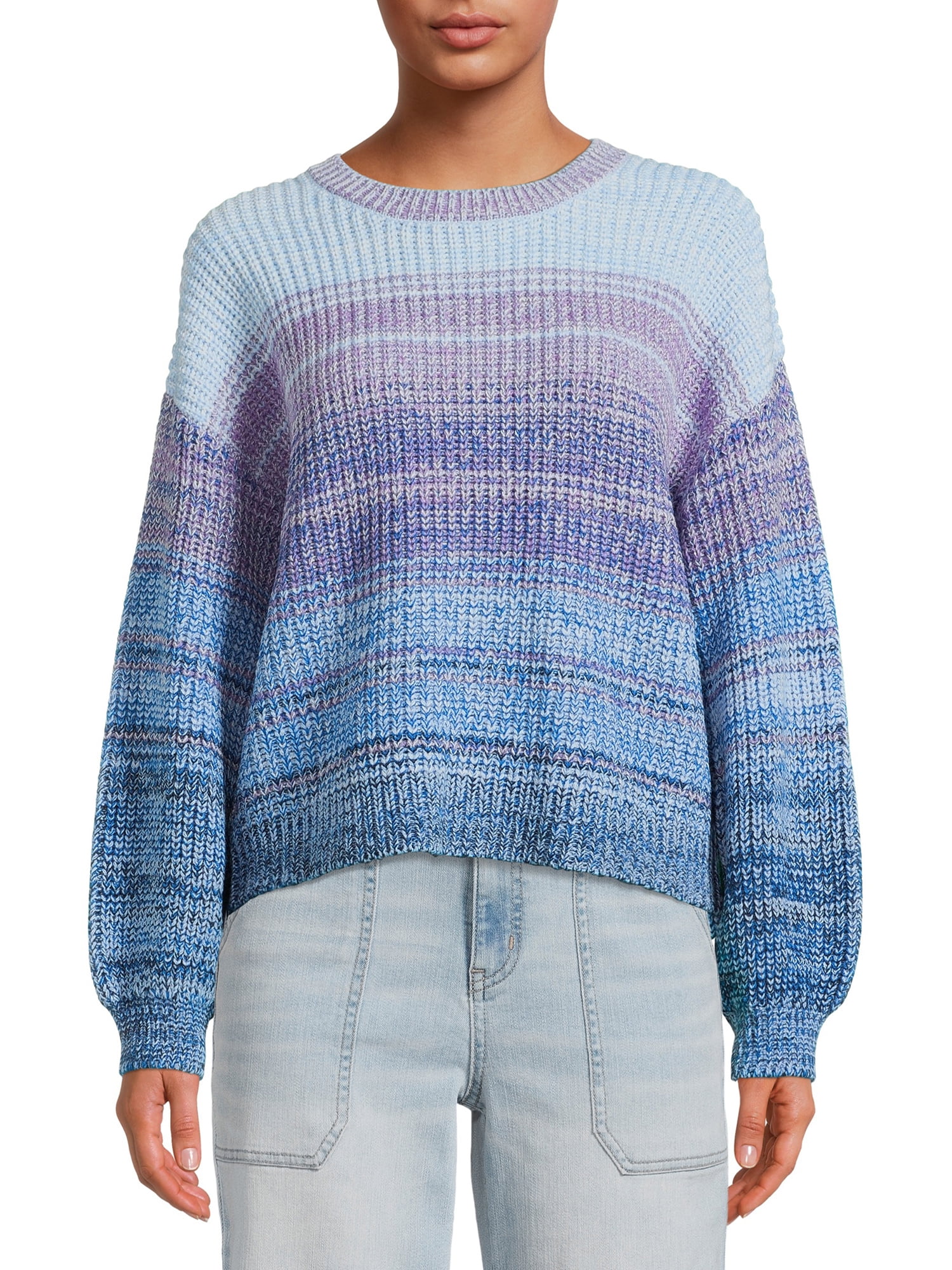 Time and Tru Women's Shaker Sweater - Walmart.com