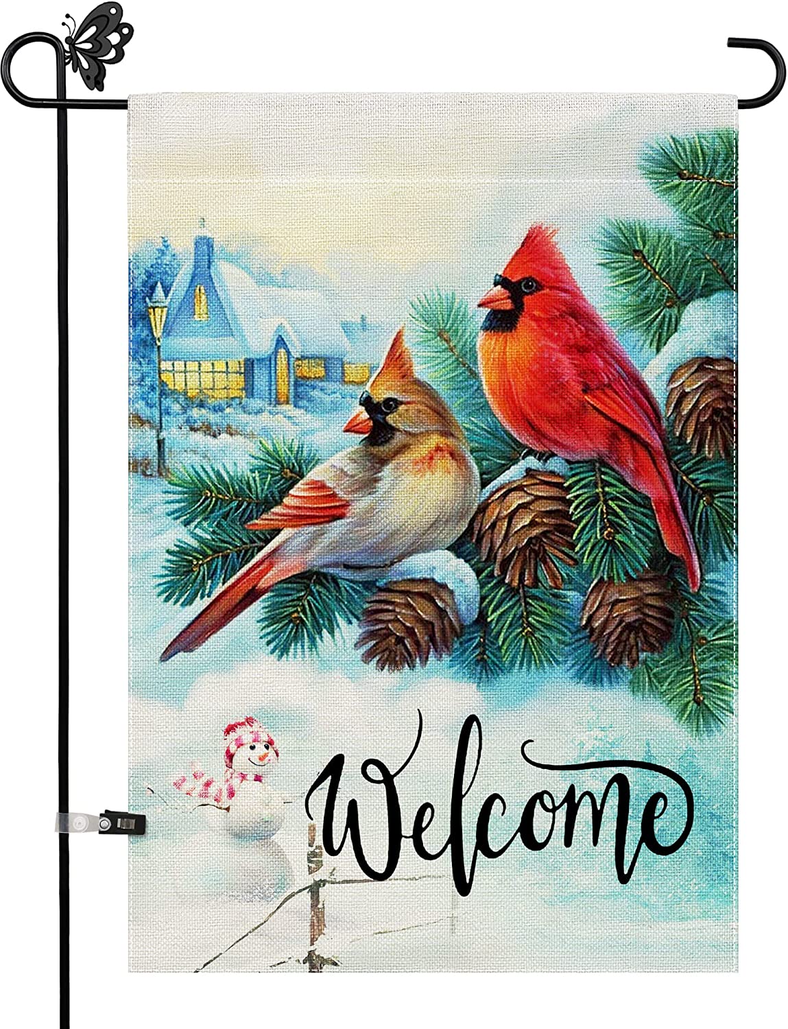 Utiginye Cardinal Bird Winter Garden Flag 12x18 Inch Double Sided ...