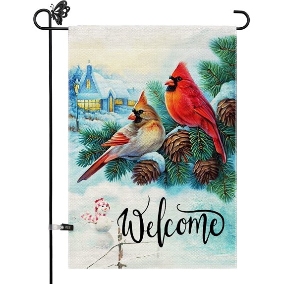 Utiginye Cardinal Bird Winter Garden Flag 12x18 Inch Double Sided ...