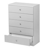 Chest of 5 Drawers High Gloss Wooden Storage Cabinet for Bedroom ...